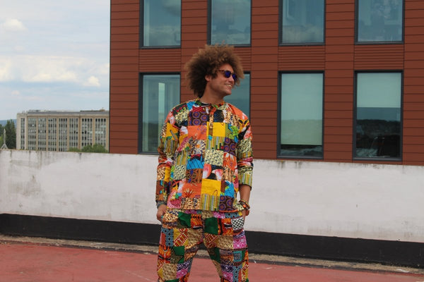 African Patchwork Suit - Aztec Festival Outfit– The Continent Clothing
