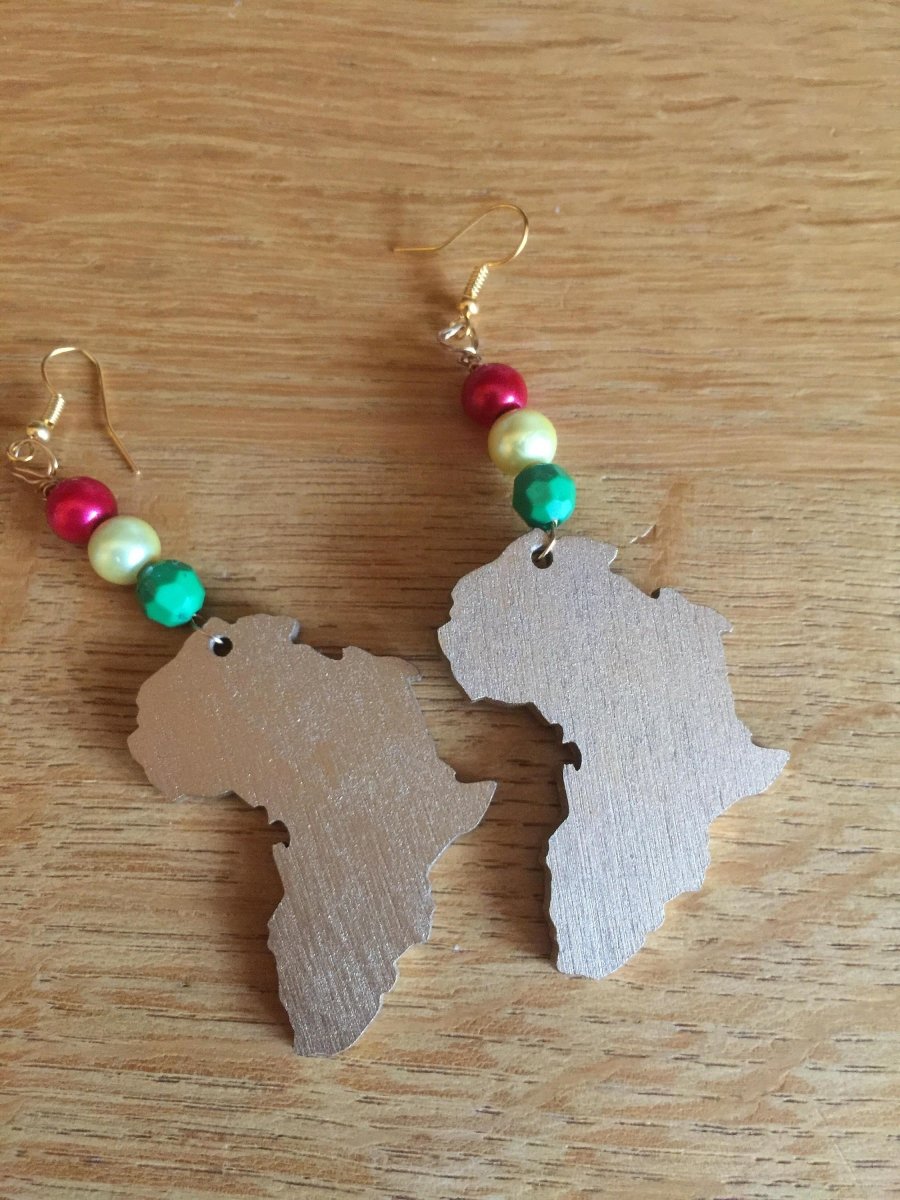 Africa Map Earrings Jewelries | Brass African Map Earrings | African